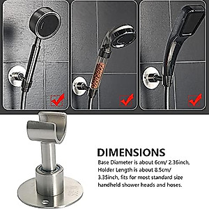360° Adjustable 304 Stainless Stell Handheld Shower Head Holder Wall Mount, Bathroom Shower Head Bracket with Screw Set, Shower Spray Holder, Shower Wand Holder(Silver)