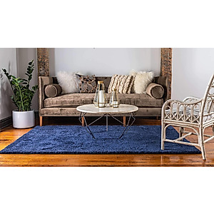 Unique Loom Solo Collection Area Rug - Calabasas (10' x 13' Rectangle, Navy Blue)