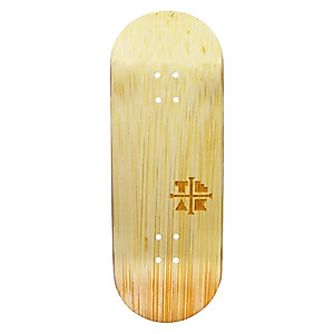 Teak Tuning Prolific Wooden Fingerboard Deck, Bamboo Samurai - 34mm x 97mm - Handmade, Pro Shape & Size - Five Plies Wood Veneer - Includes Prolific Foam Tape