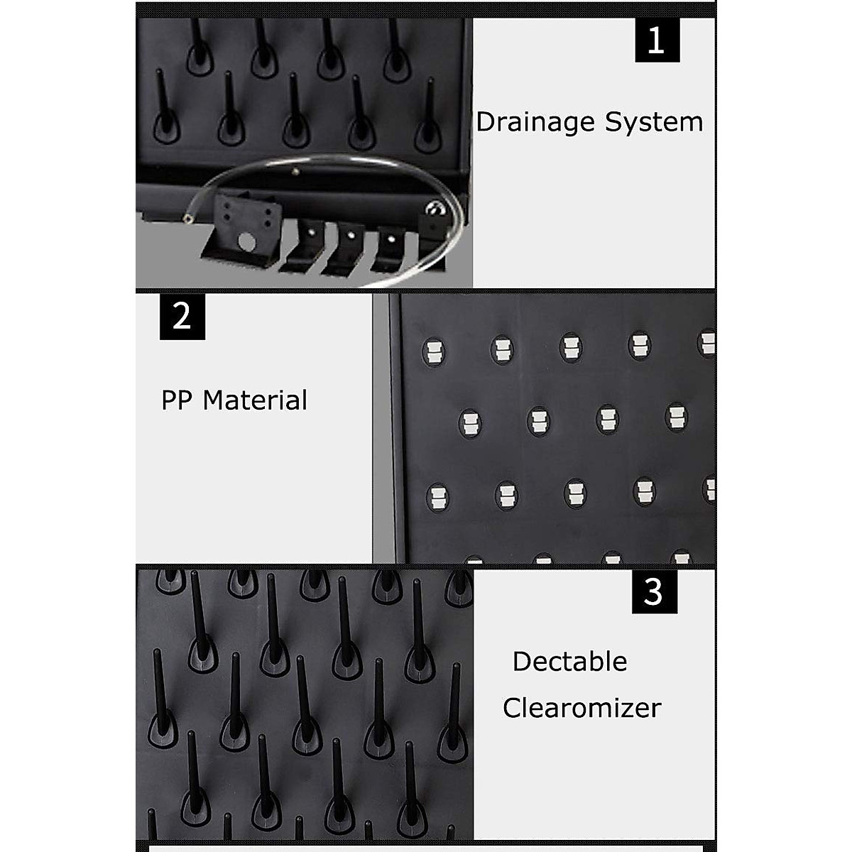 YTFLOT Drying Rack 27 Pegs Lab Supply Pegboard Bench-top/Wall-Mount Laboratory Glassware 27 Detachable PegsLab Drying Draining Rack Cleaning Equipment Black