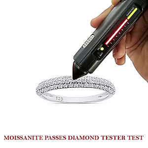 SAVEARTH DIAMONDS 1/4 Carat Round Cut Lab Created Moissanite Diamond Engagement Wedding Band Ring In 14k White Gold Over Sterling Silver Jewelry For Women (0.25 Cttw) Ring Size-6