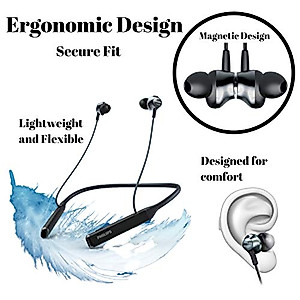 Philips Bluetooth Neckband Headphones, Wireless Earbuds IPX5 Waterproof Sport Earphones, Lightweight, Deep Bass with Vibration Call Alert Neckband