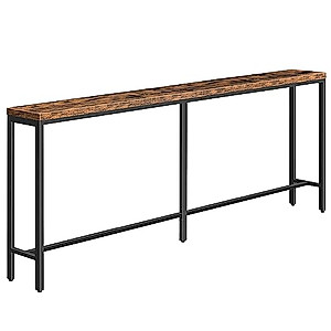 ALLOSWELL Console Sofa Table, 70.9" Narrow Entryway Table, Extra Long Console Table Behind Couch, 1.2" Thick Board, Skinny Hallway Table for Entrance, Living Room, Foyer, Rustic Brown CTHR2801