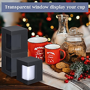 Harloon 36 Pack Mug Boxes for Gifts Coffee Mugs Boxes Gift for Shipping Sublimation Transparent Wine Glass Gift Packaging Box for Blanks 11oz, 12oz, 15oz Wrapping(Black)