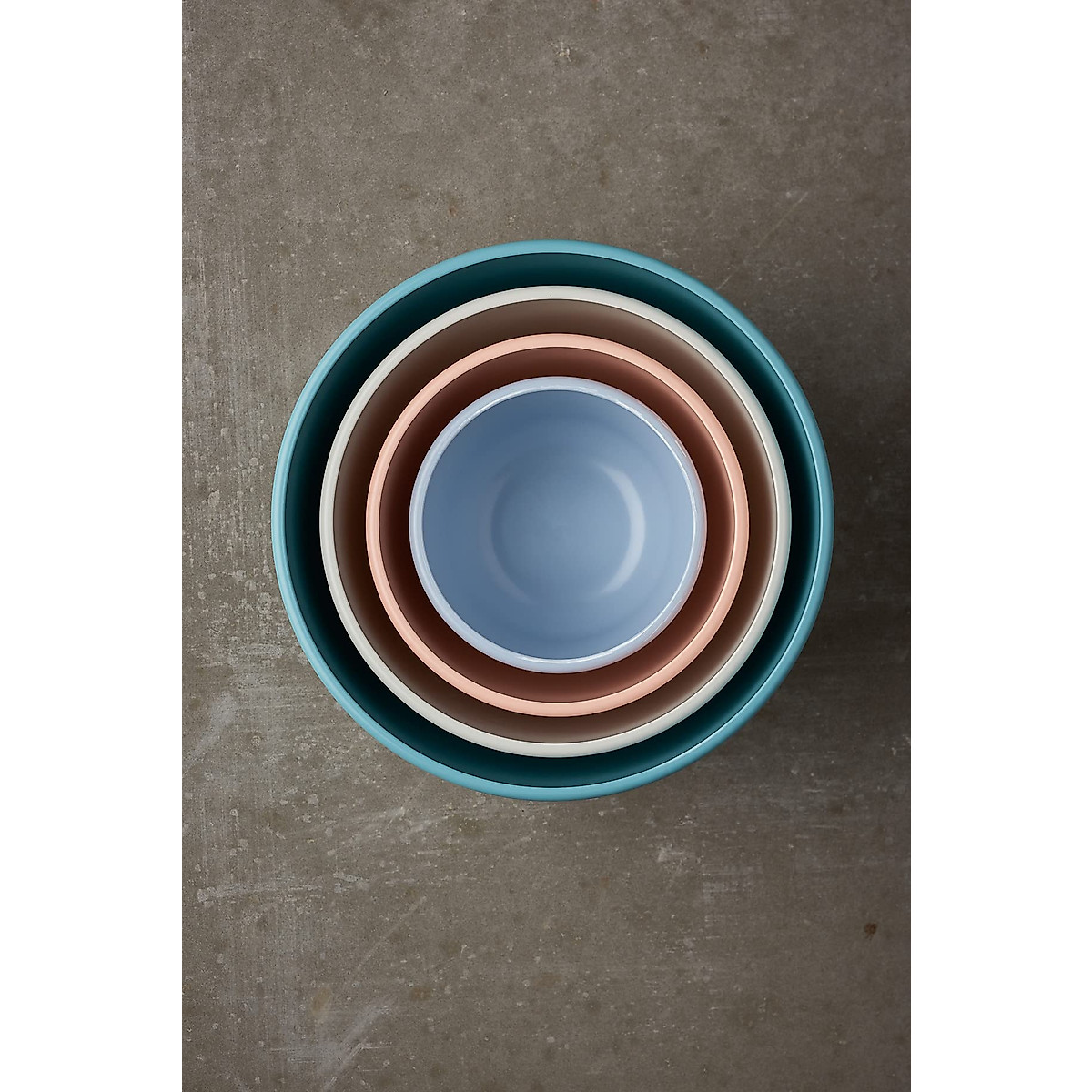 Mepal, Cirqula Set of 4 Multi Food Storage and Serving Bowls with Lids, Food Prep Containers, Shallow, Nordic Denim, (12oz, 25oz, 42oz, 76oz), 1 Set