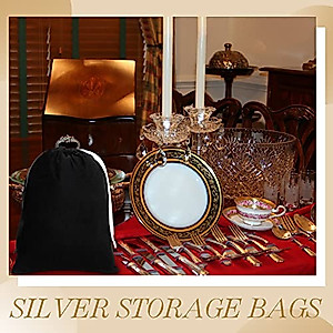 LEIFIDE 3 Sizes 13 x 10 Inch, 18 x 18 Inch, 28 x 28 Inch 3 Pcs Silver Storage Bags Anti Tarnish Cloth Bag Stop Tarnishing Silver Jewelry Keeper for Silverware Flatware Silver Watch Band Coins, Black