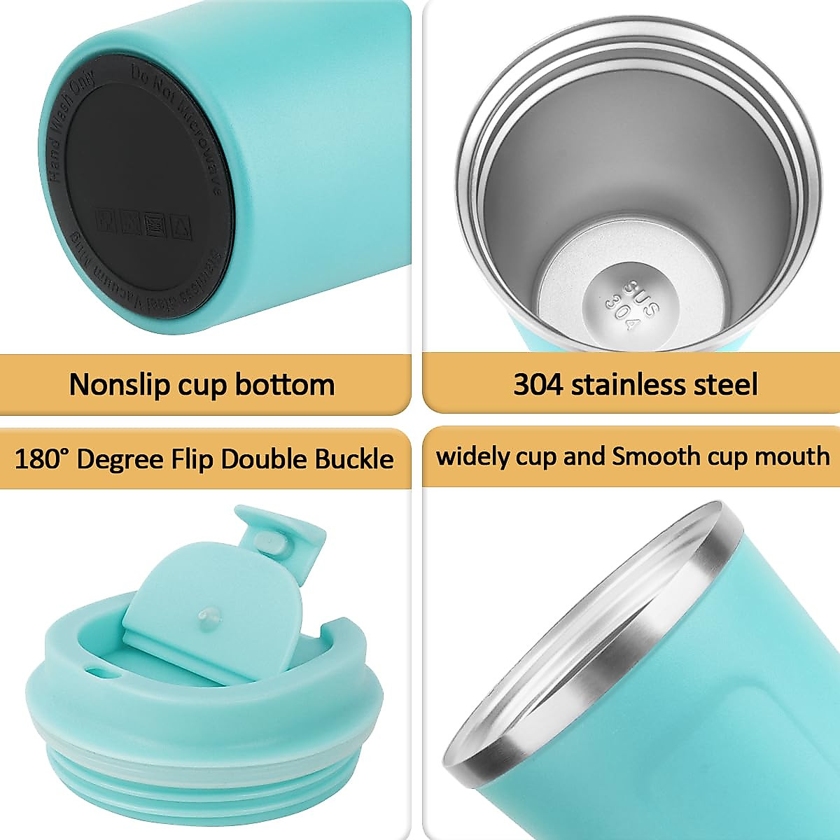 CS COSDDI 12 oz Stainless Steel Vacuum Insulated Tumbler - Coffee Travel Mug Spill Proof with Lid - Coffee Cups for Keep Hot/Ice Coffee,Tea and Beer