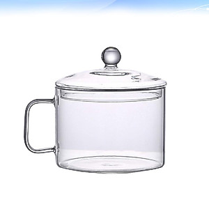 Cabilock Glass Saucepan with Cover Borosilicate Glass Cooking Pot Saucepan Kitchen Pot for Pasta Noodle Soup Milk 13CM