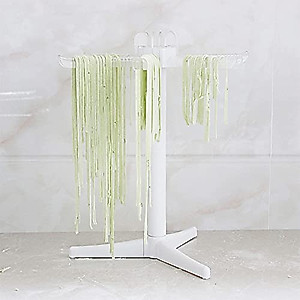 Pasta Drying Rack with 10 Bar Handles, Collapsible Household Noodle Dryer Rack Hanger (6 Bars, White)