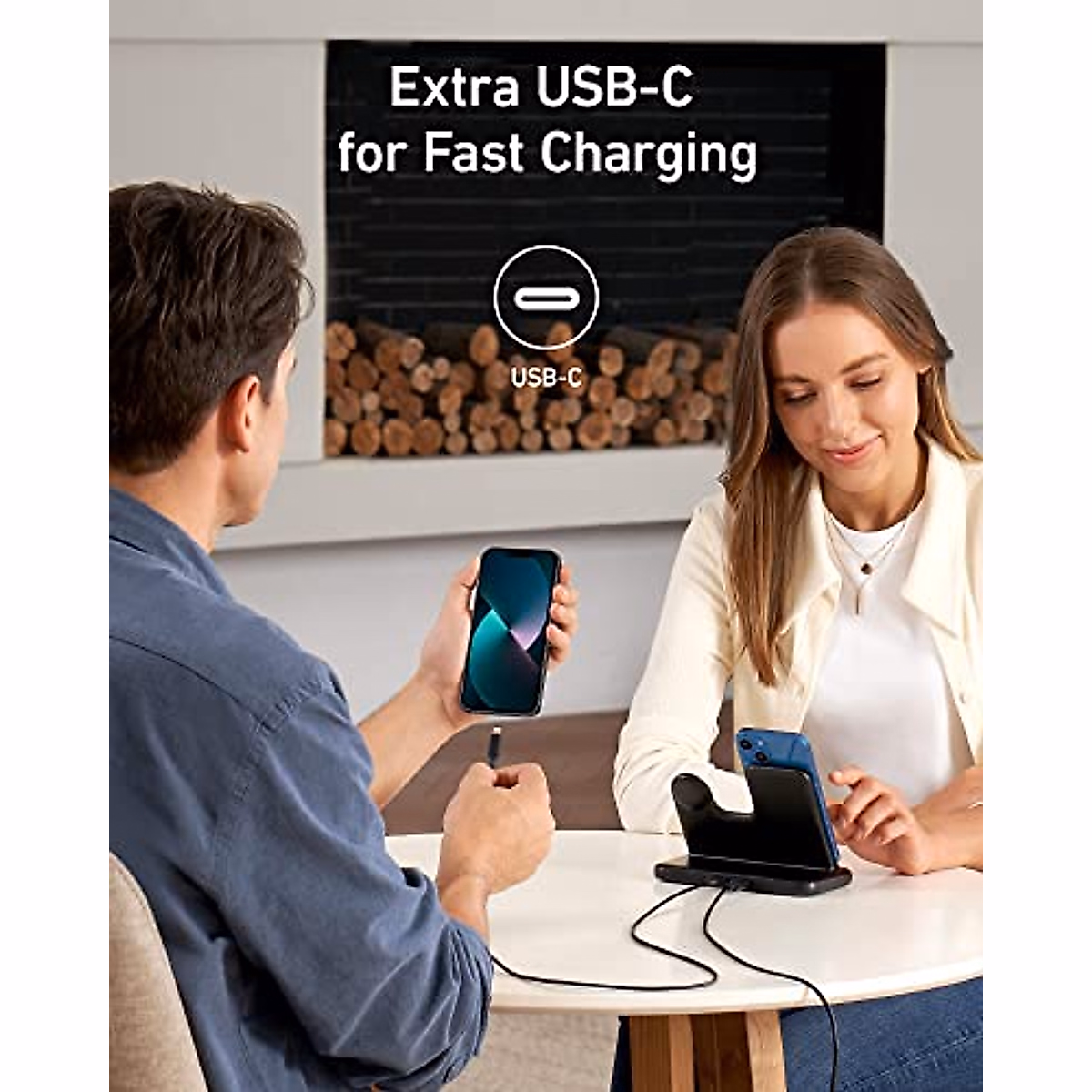 Anker 544 Wireless Charger (4-in-1 Stand) with 60W Quick Charge DC Adapter and 5 ft Cable for iPhone 14/14 Pro/14 Pro Max/13/13 Pro Max, MFi Certified for Apple Watch SE/7/6/5/4/3/2/1, AirPods