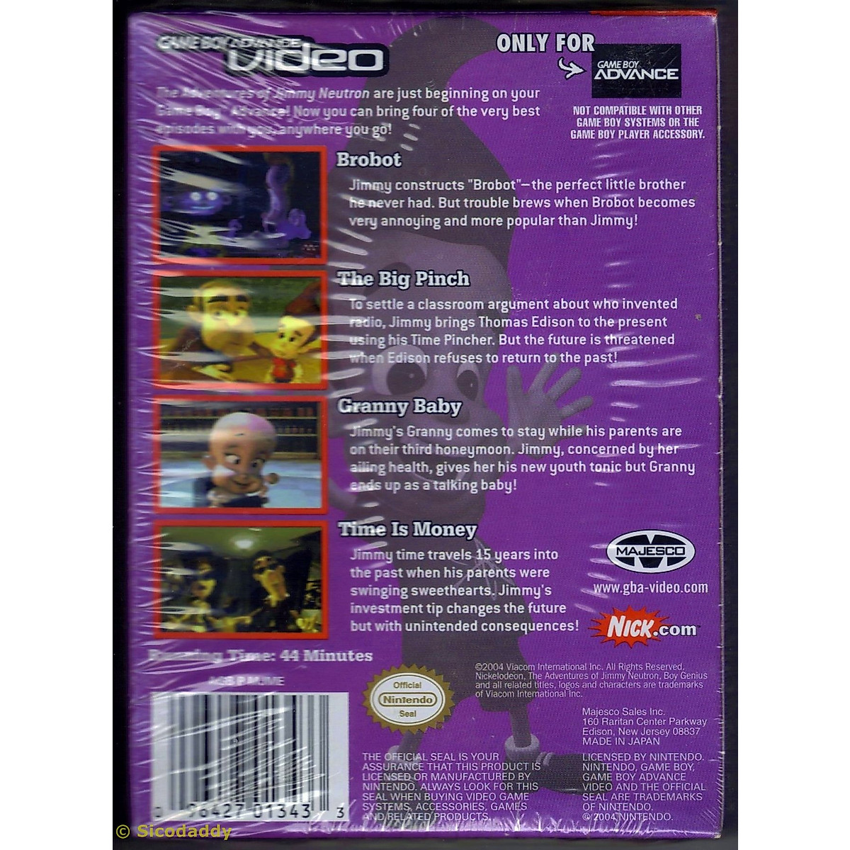 Game Boy Advance Video: The Adventures of Jimmy Neutron, Vol. 1