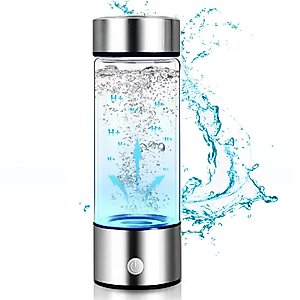 Govel Portable Hydrogen Water Generator Bottle SPE PEM Technology, Alkaline Ionizer Generator USB Rechargeable Portable Hydrogen Rich Water Glass Health Bottle for Health Life