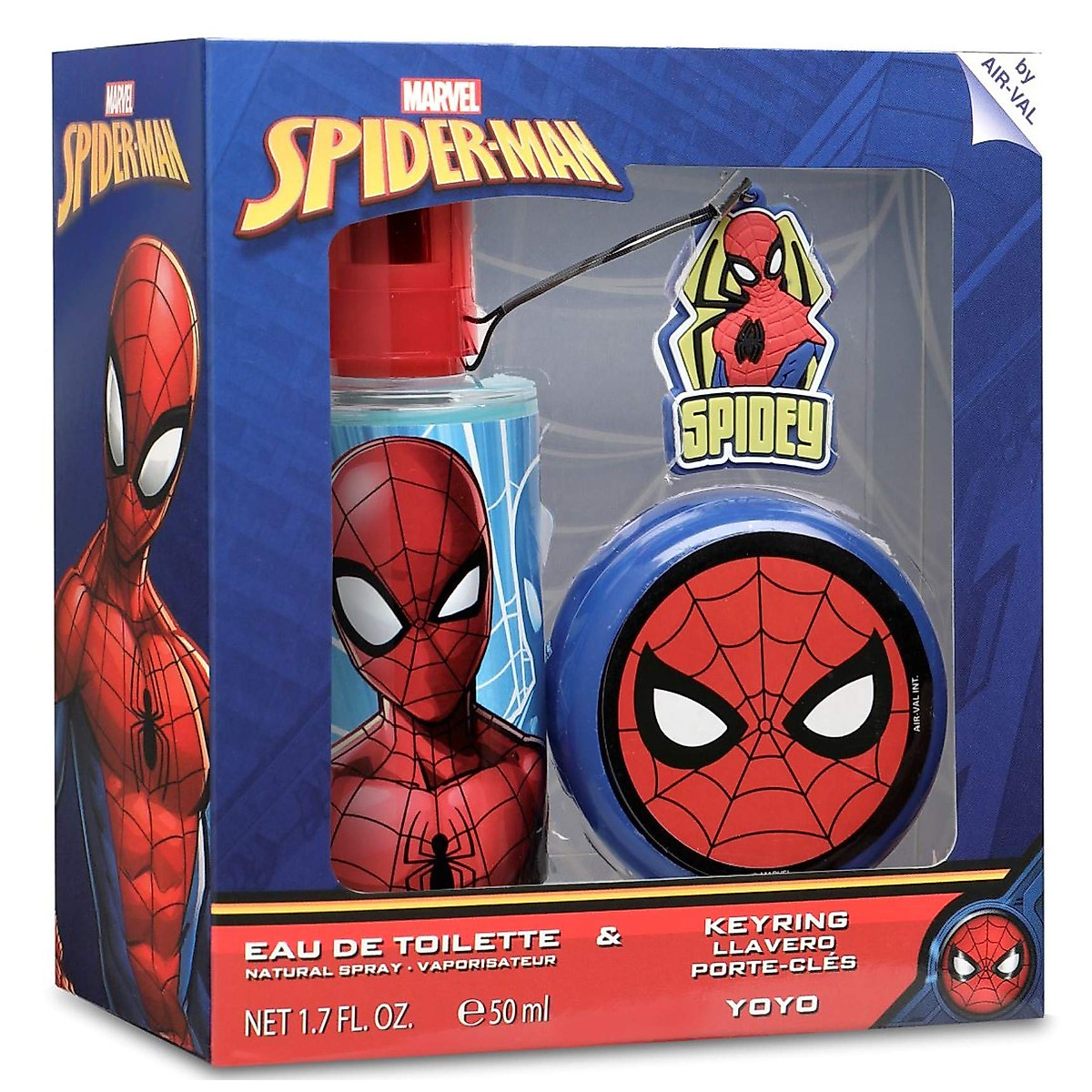 Marvel Spider Man Kids 1.7oz EDT Spray, Key Ring, Yoyo 3 Pc Gift Set