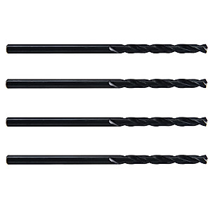 MAXTOOL 9/32"x6" 4pcs Identical Aircraft Extension Drills HSS M2 Extra Long Deep Twist Drill Bits Straight Shank Fully Ground Black; ACF02B06R18P4