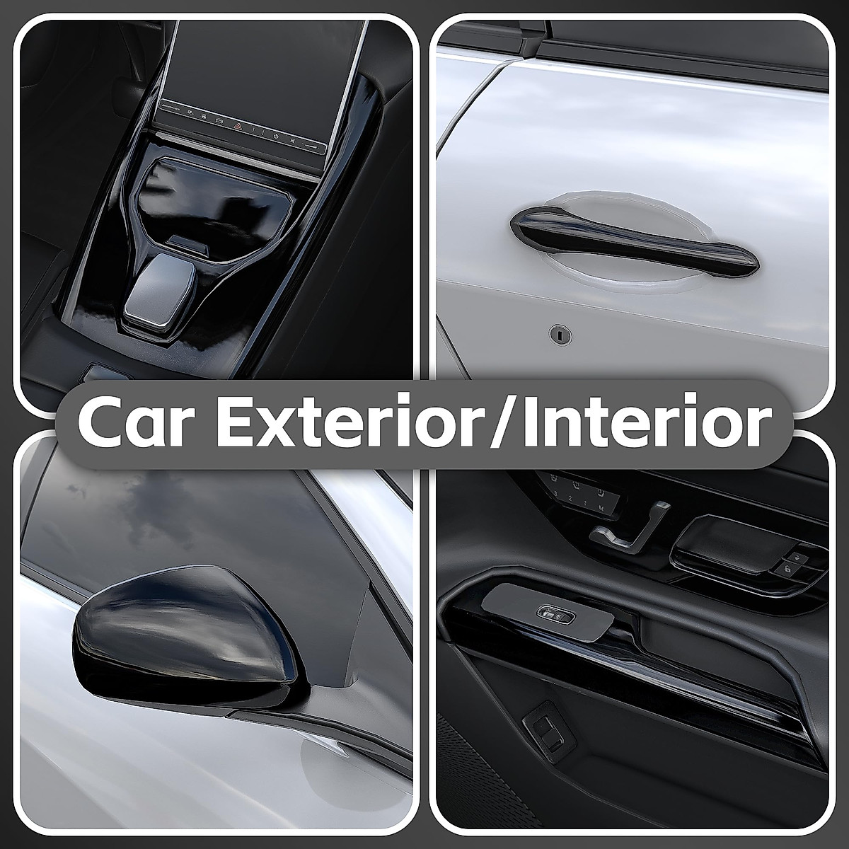 Lypumso High Gloss Black Car Vinyl Wrap Roll 1ft x 10ft Featuring Bubble Free Air-Release Technology Self Adhesive Car Wrap Film Automotive Vinyl Tape Roll for Vehicle Moto Furniture DIY Interior