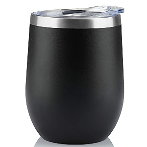 TDYDDYU 8pack 12 OZ Stainless Steel Wine Tumbler with Lid,Wine Glass Tumbler Double Wall Vacuum Insulated Travel Tumbler Cup for Coffee, Wine, Cocktails, Ice Cream… (Combination Color 8pack)