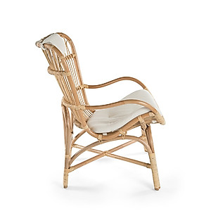 KOUBOO Rattan Loop Lounge Chair with Seat and Head Cushion, Natural Color, Large,