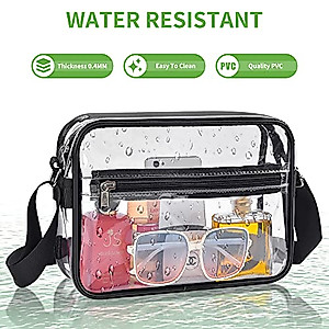 MAY TREE Clear Crossbody Bag Stadium Approved Clear Messenger Bag Suitable for Work, Travel, Concert and Sport Event