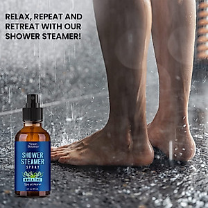 Breathe Shower Steamer Spray 2 fl oz - Aromatherapy Mist from Natural Essential Oil Blend - Peppermint, Eucalyptus Shower Steamer Spray - Spa at Home from Fresh Steam Shower Spray - Nexon Botanics