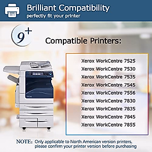 Leize Compatible 7525 Toner Cartridge use for Xerox WorkCentre 7525 7830 7845 7855 7835 7556 7535 7530 7545 Printer Replacement for WorkCentre 006R01513 006R01514 006R01515 006R01516 [KCMY-4PACK]