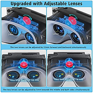 Switch VR Headset Compatible with Nintendo Switch & OLED, Upgraded with Adjustable HD Lenses, Virtual Reality Glasses for Original Nintendo Switch & Switch OLED Model, Switch VR Kit, Switch 3D Goggles