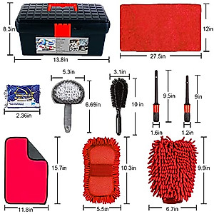 LIANXIN Car Interior Cleaning Kit - Car Cleaning Kit &amp- Car Wash Kit-Car Wash Cleaning Tools Kit with Car Wash Brush Mop and Microfiber Towels