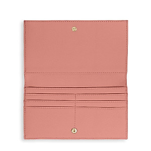 KATIE LOXTON Alise Womens Vegan Leather Zipper Fold-out Purse Wallet Salmon Pink
