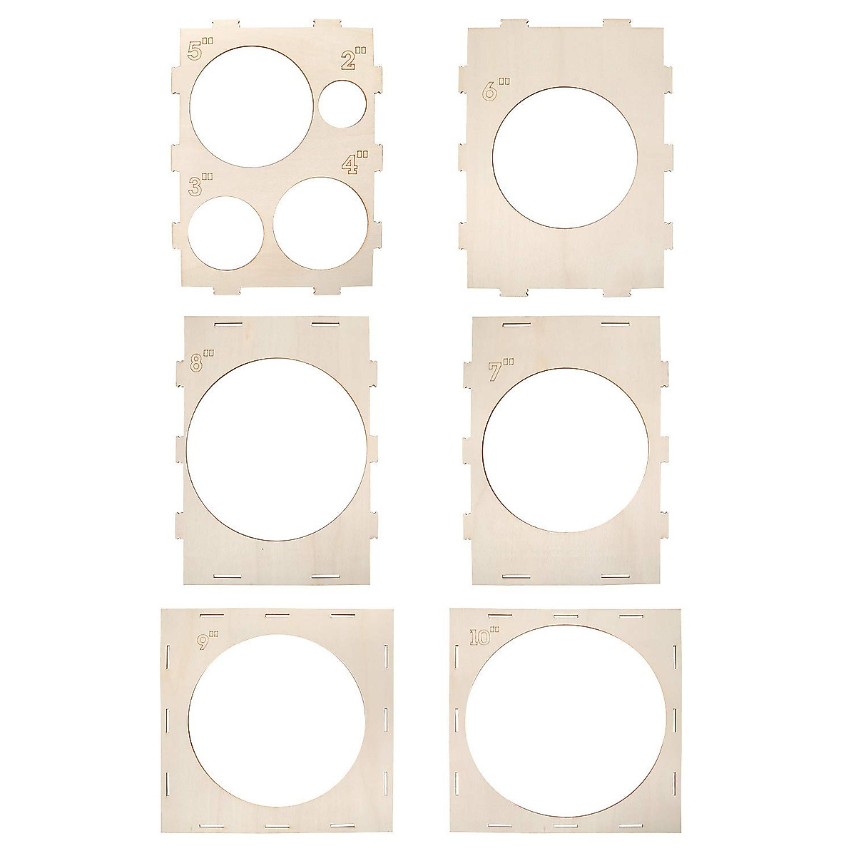 Aoibrloy Wood Balloon Sizer Box Cube, Balloon Size Measurement Tool for Creating Balloon Arches, Balloon Decoration and Balloon Column Stand (9 Holes)