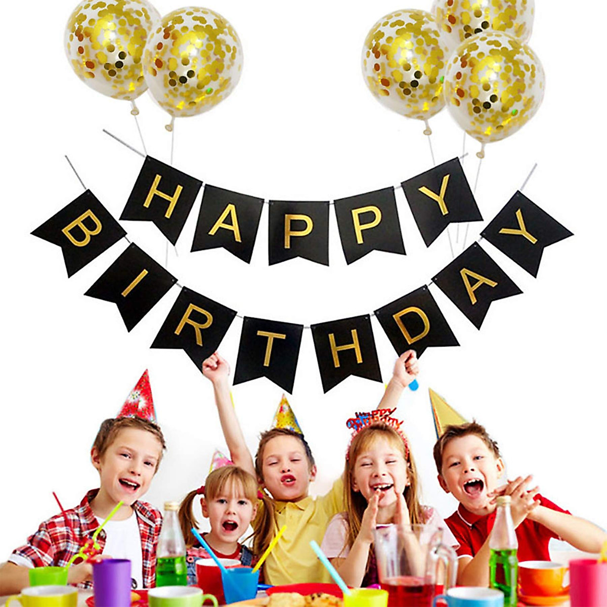 Birthday Party Decorations Happy Banner Balloons Decor for Boys Girls Men Women 36 Pieces