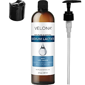 velona Sodium Lactate 60% - 8 Fl Oz | USP Grade Natural Preservative | For Soap Making & Lotions | Harder Bar of Soap, pH Regulator, Glycerin substitute, Provides and Keep Moisture