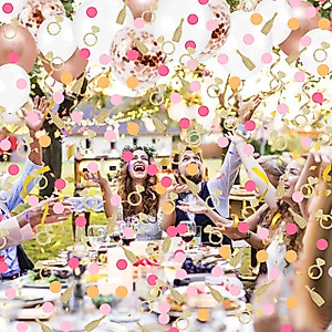 Veuve Before Vows Confetti Party Decor - Rendez Bridal Shower Photo props,Diamond Champagne Pink Rose Red Orange Round Confetti Perfect for Any Event