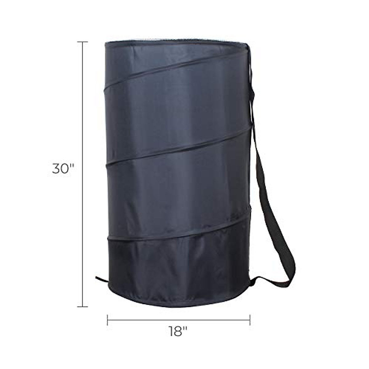 American Dream Home Goods Laundry Basket 18"x30" - Pop Up Hamper - Collapsible, Foldable Laundry Bag in Black