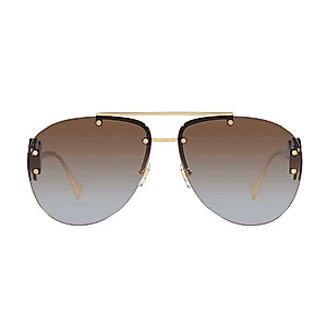 Versace VE 2250 148889 Gold Metal Aviator Sunglasses Brown Gradient Lens