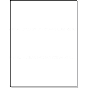 Perforated Paper Alliance Laser Cut Sheet 8.5 x 11 inch, 20 lb, 92 Bright - Made In The USA (3.67 & 7.33 From Bottom, 2,500 Sheets | Case)