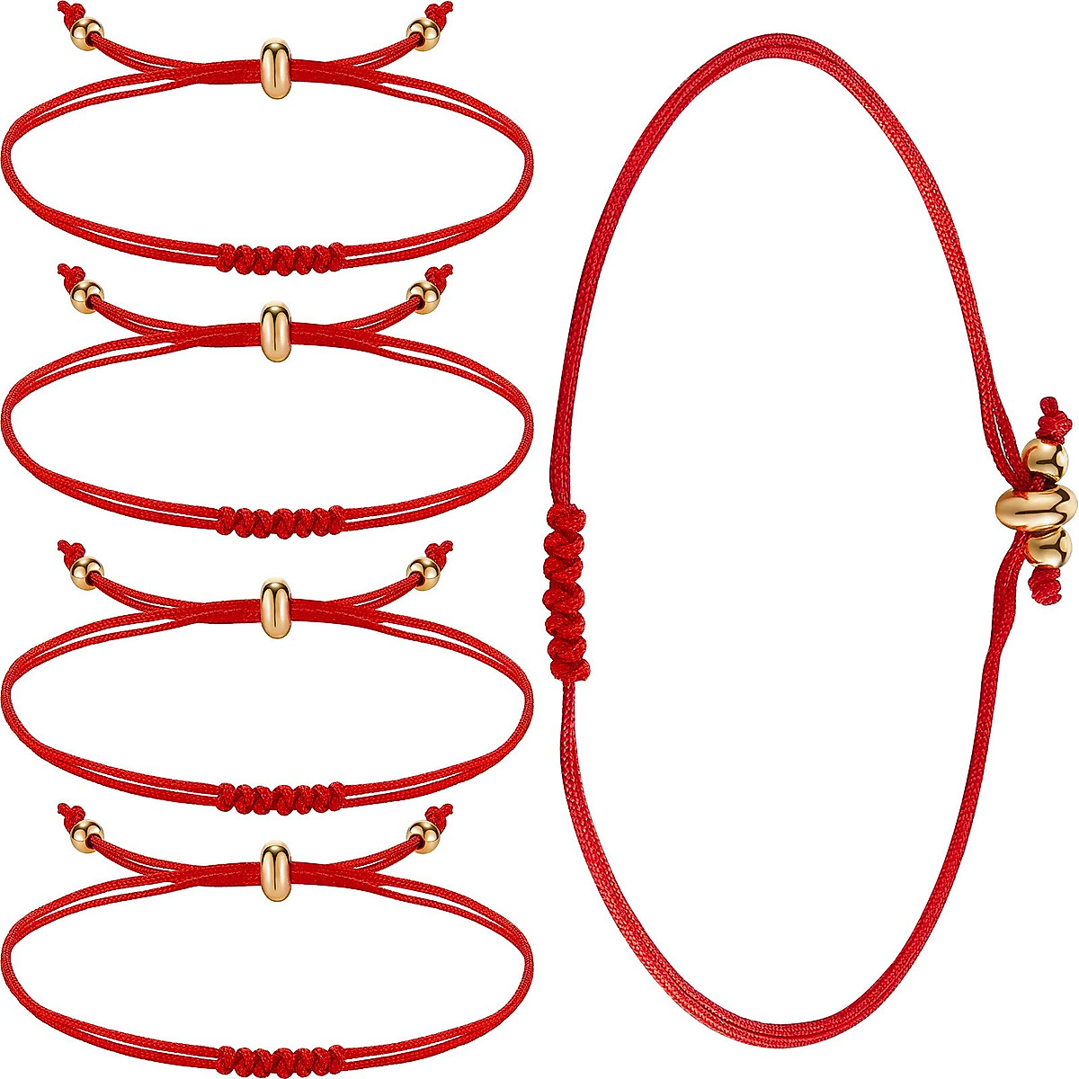 Hicarer Red Rope Bracelet 7 Knots Kabbalah Protection Red Cord Bracelet for Women Men Protection and Good Luck Favors (12)