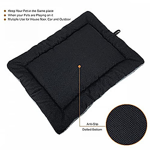 Long Plush Square Gray Dog Bed Cat Litter Kennel Soft Deep Sleep Keep Warm Pad Pet Supplies-S: 50x40cm