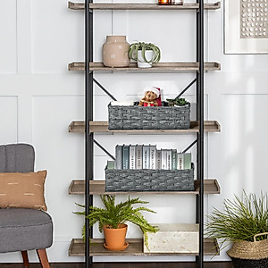 DULLEMELO Toilet Paper Basket for Organizing, Small Bathroom Baskets for Storage, Waterproof Toilet Paper Basket for Back of Toilet, Grey, 2 Pack