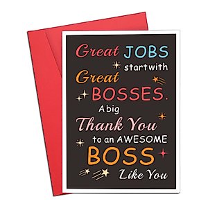 GGOJAGST Funny Boss Card Gifts for Women Men Boss Christmas Gifts Best Boss Ever Gift Boss Day Card Gifts for Her Him Thank You Card Gifts for Boss Leader Manager Boss Birthday Card Boss's Day Card