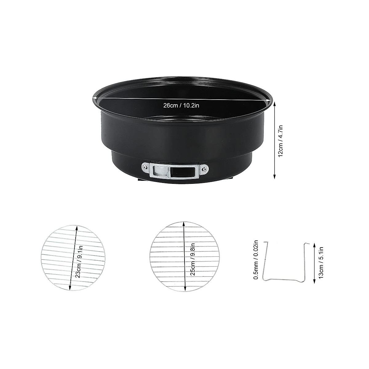 Mokernali Round Barbecue Grill, Portable Mini BBQ Grill Iron Charcoal Grill for Outdoor Cooking BBQ Camping Grill Coal Kettle Grill