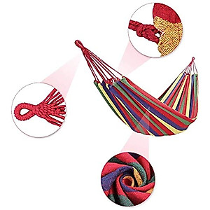 E KAINI Outdoor Garden Camping Hammock,Portable Hammock for Patio Yard Garden Backyard Porch Travel (260x150cm/Red)