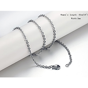 OIDEA 2pcs Stainless Steel Cubic Zirconia His Queen Her King Crown Pendant Necklace,Rosegold,Black for Christmas Valentines Gifts