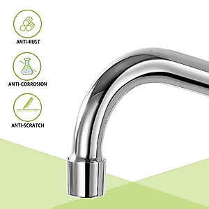 8 Inch Swivel Swing Nozzle Spout Replacement Kit for All Commercial Kitchen Sink Faucet, Add-on Spout Fits for 2 or 3 Bay Compartment Sink, 360 Degree Stainless Steel Chrome Finish(2.2 GPM)