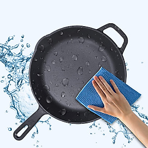 GGC 10 inch Cast Iron Skillet, Frying Searing and Baking Pan with Handle for Home Kitchen, Camping Indoor and Outdoor Cooking, Safe Cookware for Oven, Stove, Grill, Smoker, Induction or Campfire