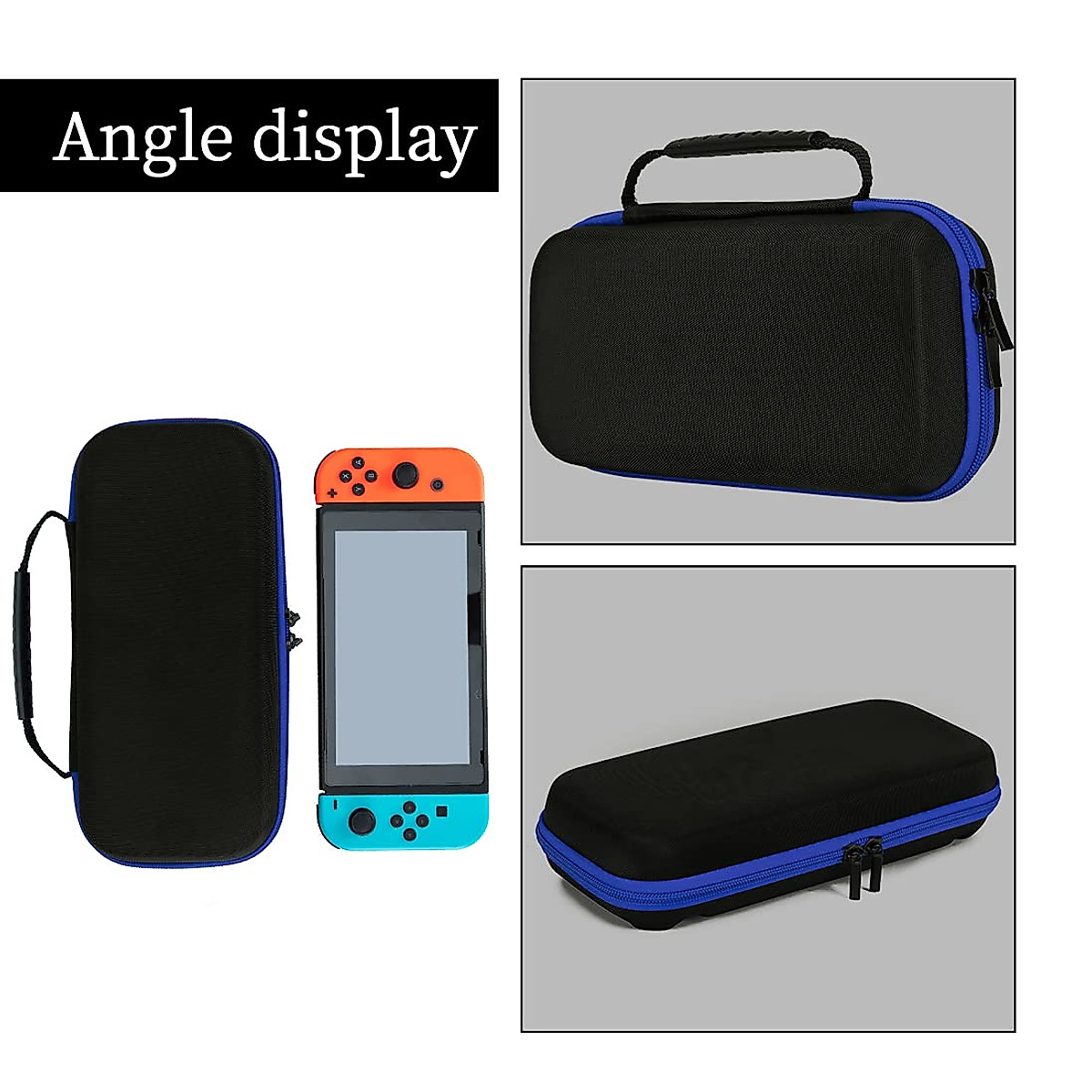 Widfre Carry Case for Nintendo Switch Console & Accessories, Hard Travel Case Compatible with Switch, Portable Carry Case with Handle, Dual Zippers, Bag for Game Storage Accessories