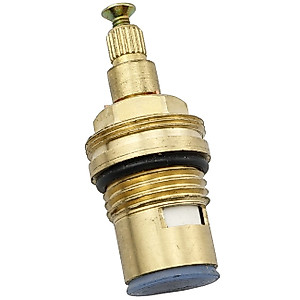 Faucet Valve Ceramic Stem LQ Industrial 1Pair 20 Teeth Ceramic Disc Cartridge G1/2" Replacement Brass Faucet Valve for Bathroom Kitchen