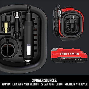CRAFTSMAN V20 Inflator, Tool Only (CMCE520B) , Red