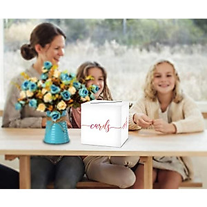 Receiving Card Box – 8”*8”*8” Gift Or Money Box Holder for Wedding,Baby or Bridal Shower,Birthday, Graduation,Engagement, Party Favor, Decorations, 1 Set(hezi-B020)