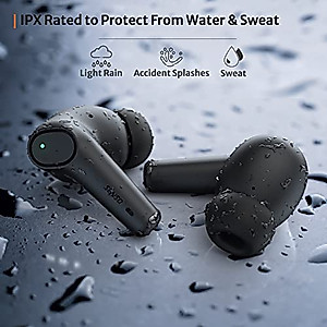 Senso Orbits Wireless Earbuds Bluetooth Headphones With Compact USB-C Quick Charging Case, Premium Sound Deep Bass Ear Buds, 4 Mics ENC Noise Cancelling for Clear Calls, IPX Waterproof for Gym Running