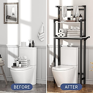 Aquzee Bathroom Shelf Over Toilet, Heavy Duty Space Saving 3-Tier Storage Shelving Rack Organizer