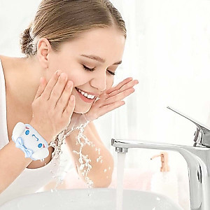 Kugiter Cute Spa Headband and Wristband Set for Face Washing, Kawaii Soft Skincare Headbands for Women Girls, Blue Makeup Headband for Washing Face, Bath, Shower, Beauty